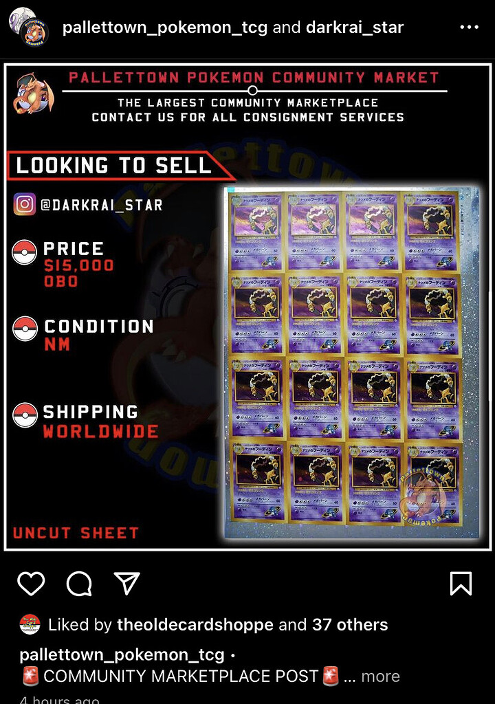 Sabrina’s Alakazam Uncut Sheet Currently up for sale - General - Elite Fourum